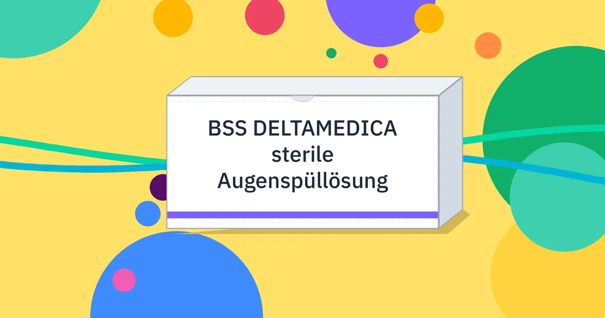 Symbolbild: Packung mit der Aufschrift BSS DELTAMEDICA sterile Augenspüllösung (PZN 09155632) – Verfügbarkeit und Bezug in Apotheken in Frankfurt am Main