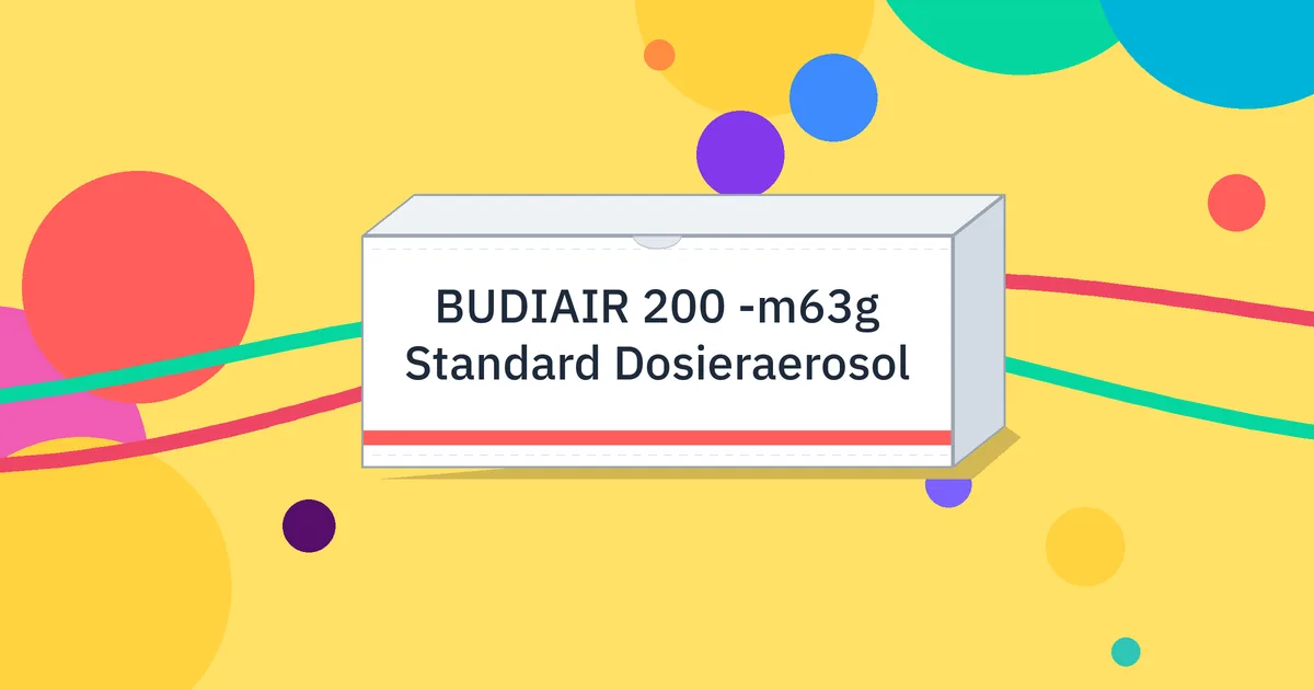 Symbolbild: Packung mit der Aufschrift BUDIAIR 200 -m63g Standard Dosieraerosol (PZN 16708735) – Verfügbarkeit und Bezug in Apotheken in Frankfurt am Main