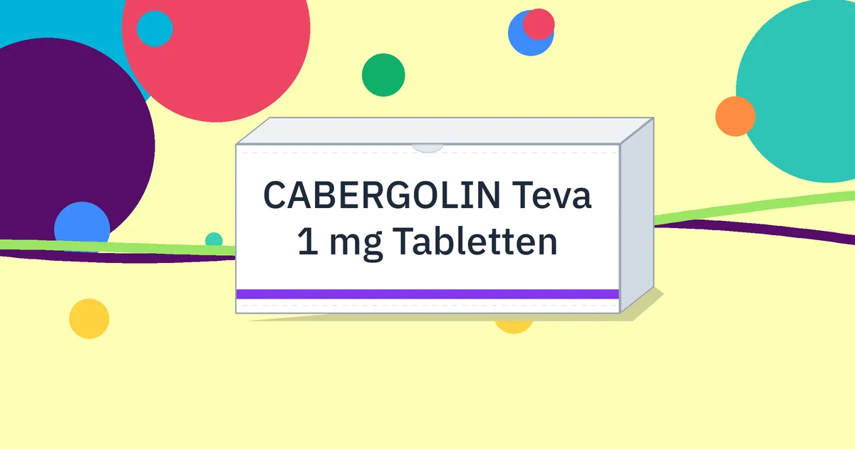 Symbolbild: Packung mit der Aufschrift CABERGOLIN Teva 1 mg Tabletten (PZN 12584176) – Verfügbarkeit und Bezug in Apotheken in Frankfurt am Main