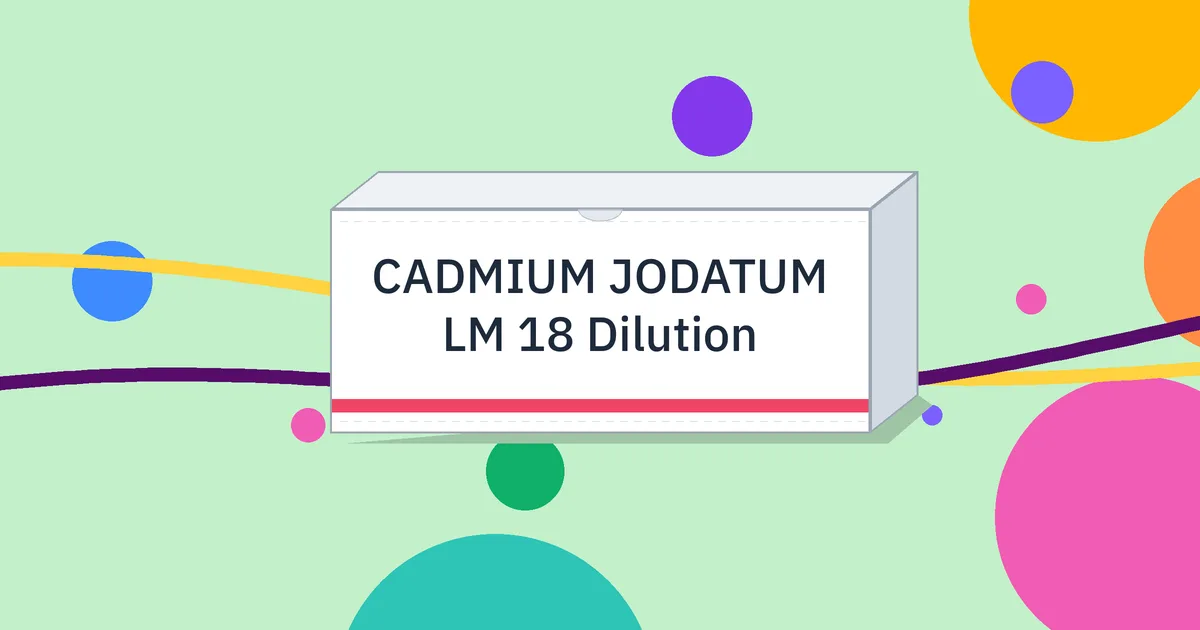 Symbolbild: Packung mit der Aufschrift CADMIUM JODATUM LM 18 Dilution (PZN 12798397) – Verfügbarkeit und Bezug in Apotheken in Frankfurt am Main