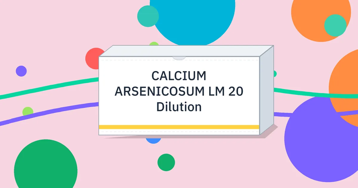 Symbolbild: Packung mit der Aufschrift CALCIUM ARSENICOSUM LM 20 Dilution (PZN 12800071) – Verfügbarkeit und Bezug in Apotheken in Frankfurt am Main