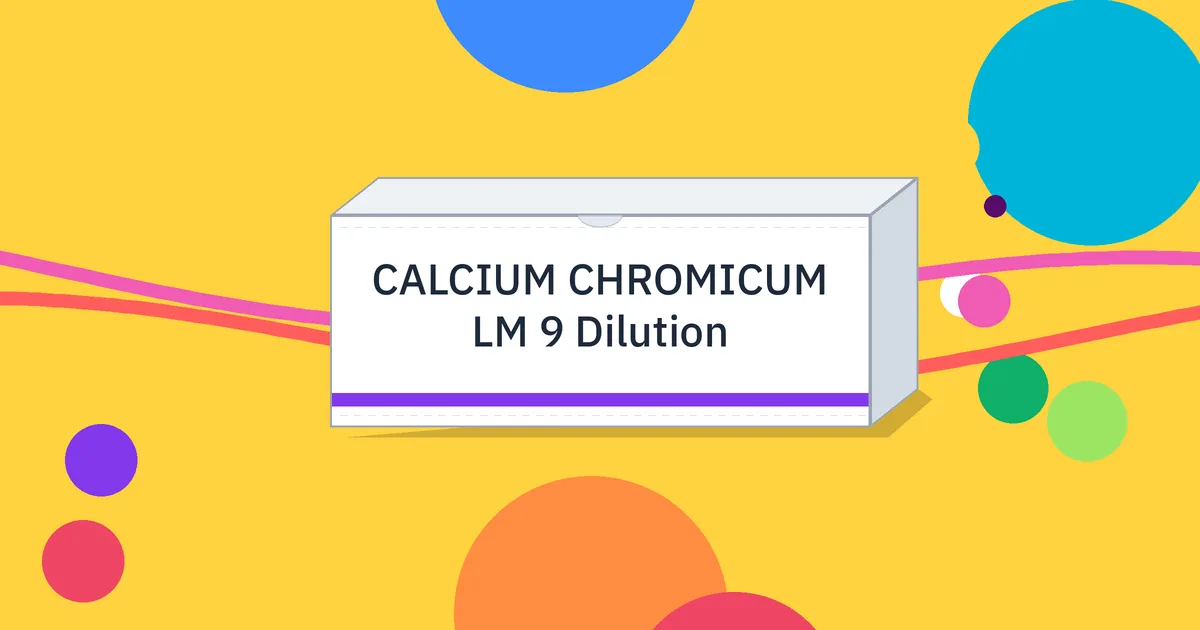 Symbolbild: Packung mit der Aufschrift CALCIUM CHROMICUM LM 9 Dilution (PZN 13408286) – Verfügbarkeit und Bezug in Apotheken in Frankfurt am Main