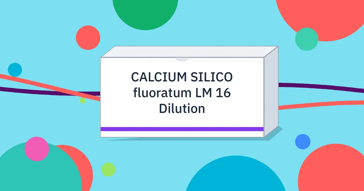Symbolbild: Packung mit der Aufschrift CALCIUM SILICO fluoratum LM 16 Dilution (PZN 12806145) – Verfügbarkeit und Bezug in Apotheken in Frankfurt am Main