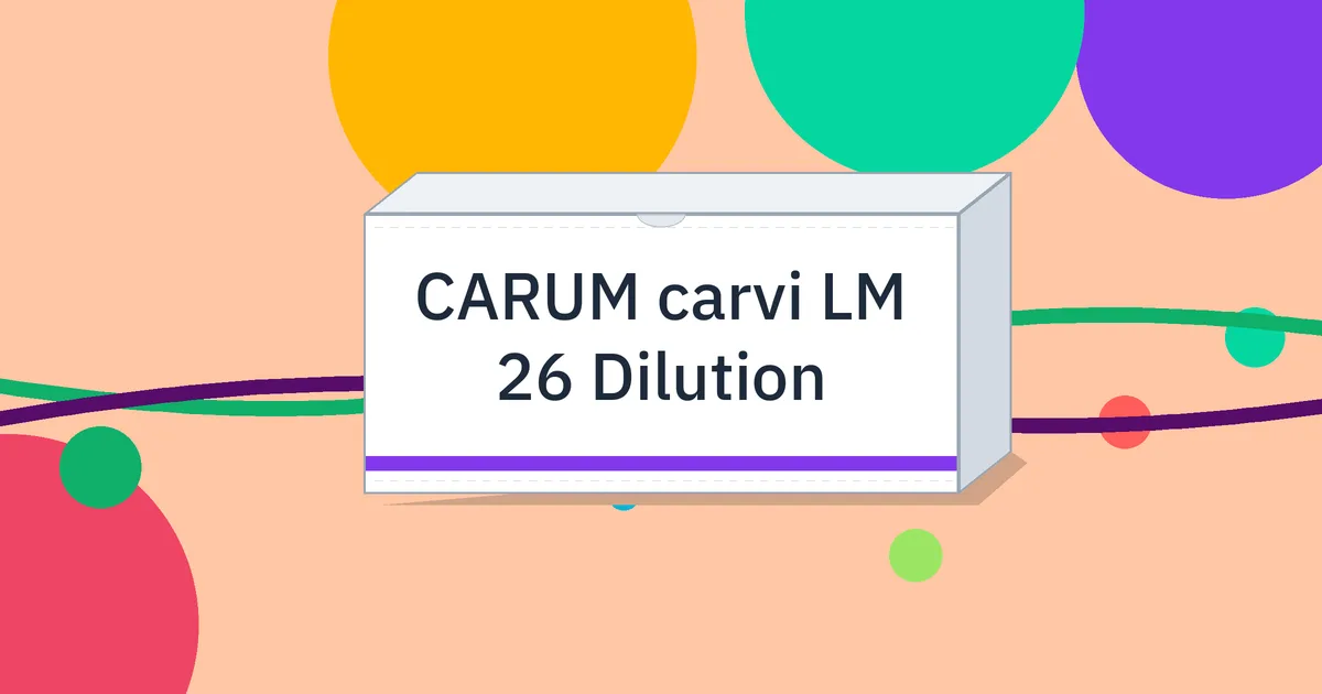 Symbolbild: Packung mit der Aufschrift CARUM carvi LM 26 Dilution (PZN 12811353) – Verfügbarkeit und Bezug in Apotheken in Frankfurt am Main