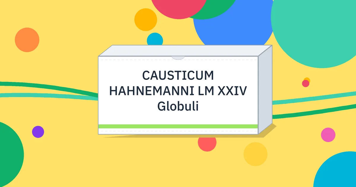 Symbolbild: Packung mit der Aufschrift CAUSTICUM HAHNEMANNI LM XXIV Globuli (PZN 02677244) – Verfügbarkeit und Bezug in Apotheken in Frankfurt am Main