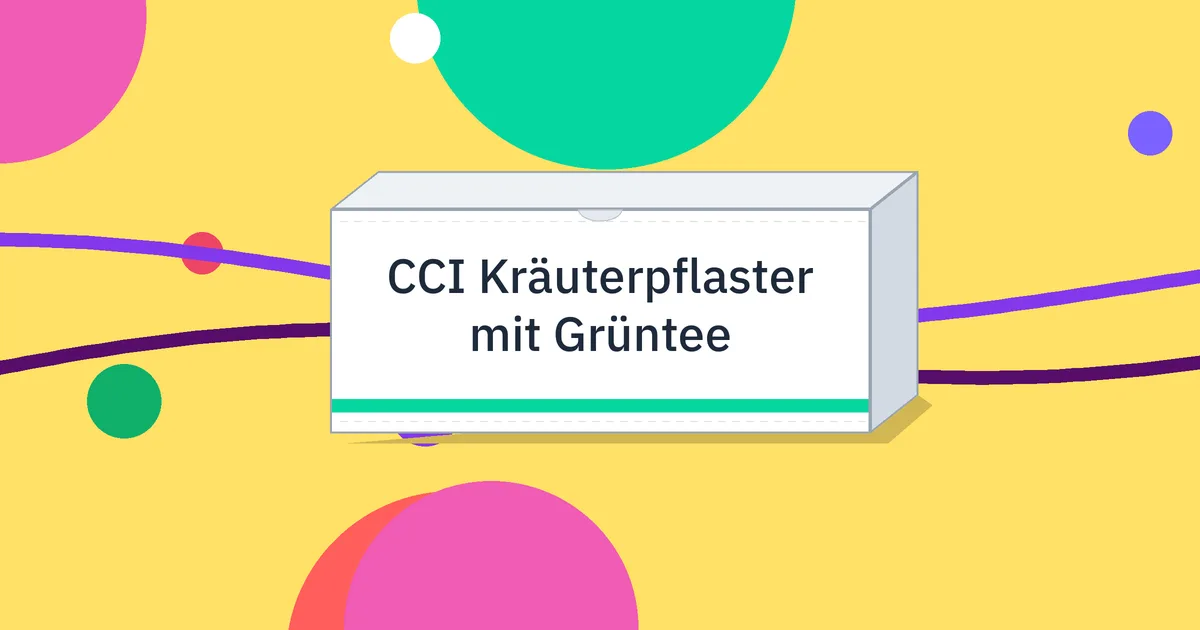 Symbolbild: Packung mit der Aufschrift CCI Kräuterpflaster mit Grüntee (PZN 12528373) – Verfügbarkeit und Bezug in Apotheken in Frankfurt am Main