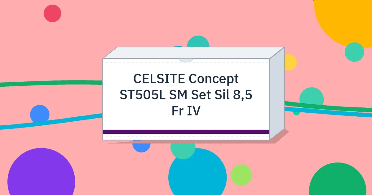 Symbolbild: Packung mit der Aufschrift CELSITE Concept ST505L SM Set Sil 8,5 Fr IV (PZN 09436408) – Verfügbarkeit und Bezug in Apotheken in Frankfurt am Main