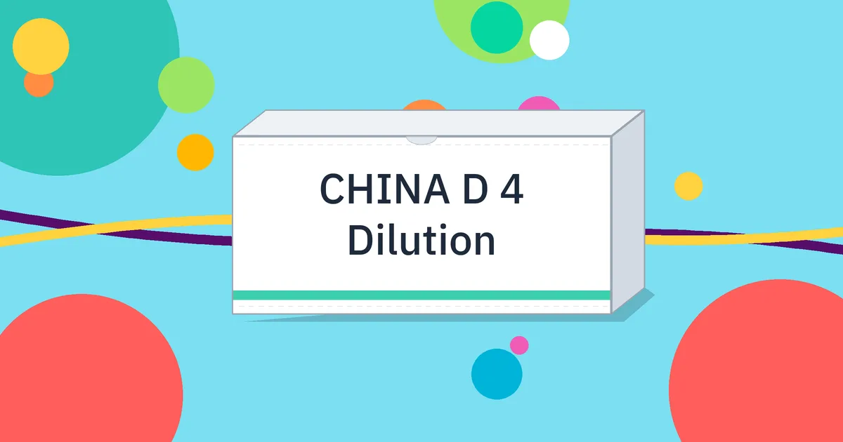 Symbolbild: Packung mit der Aufschrift CHINA D 4 Dilution (PZN 00199467) – Verfügbarkeit und Bezug in Apotheken in Frankfurt am Main