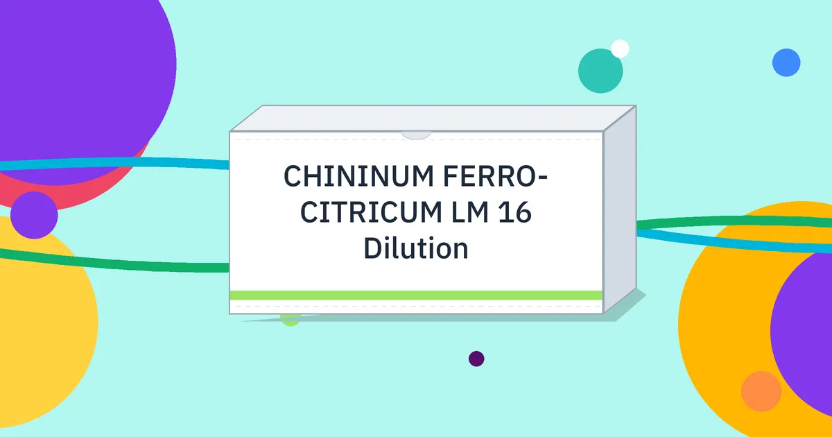 Symbolbild: Packung mit der Aufschrift CHININUM FERRO-CITRICUM LM 16 Dilution (PZN 13442283) – Verfügbarkeit und Bezug in Apotheken in Frankfurt am Main