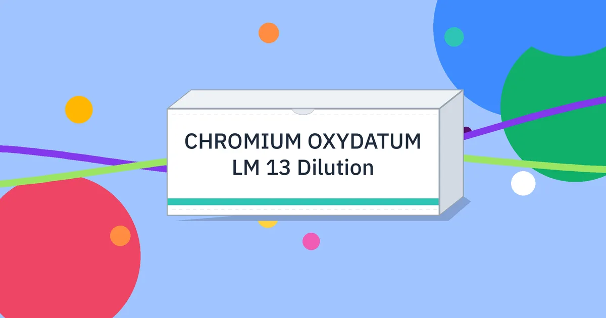 Symbolbild: Packung mit der Aufschrift CHROMIUM OXYDATUM LM 13 Dilution (PZN 13445494) – Verfügbarkeit und Bezug in Apotheken in Frankfurt am Main