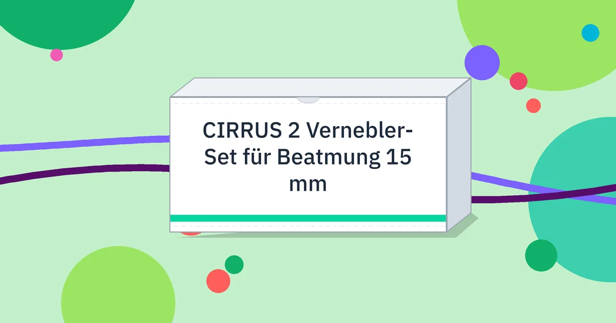 Symbolbild: Packung mit der Aufschrift CIRRUS 2 Vernebler-Set für Beatmung 15 mm (PZN 16159872) – Verfügbarkeit und Bezug in Apotheken in Frankfurt am Main