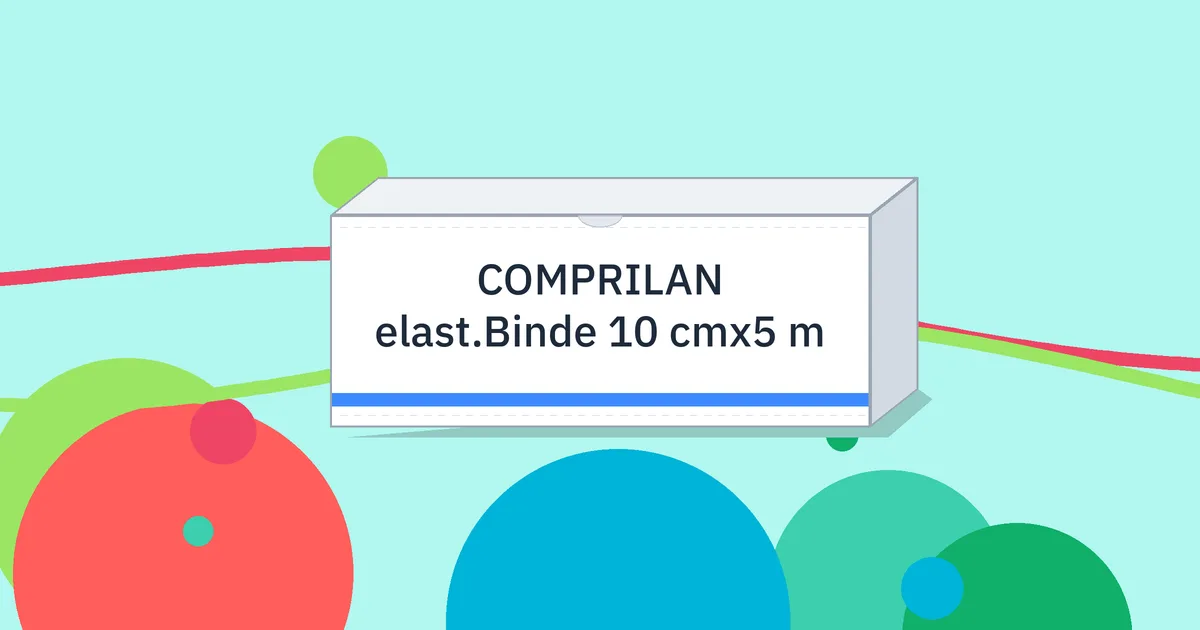 Symbolbild: Packung mit der Aufschrift COMPRILAN elast.Binde 10 cmx5 m (PZN 17433499) – Verfügbarkeit und Bezug in Apotheken in Frankfurt am Main