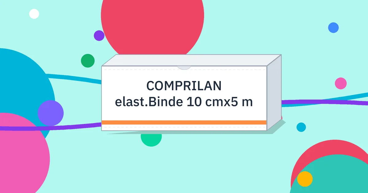 Symbolbild: Packung mit der Aufschrift COMPRILAN elast.Binde 10 cmx5 m (PZN 18736598) – Verfügbarkeit und Bezug in Apotheken in Frankfurt am Main