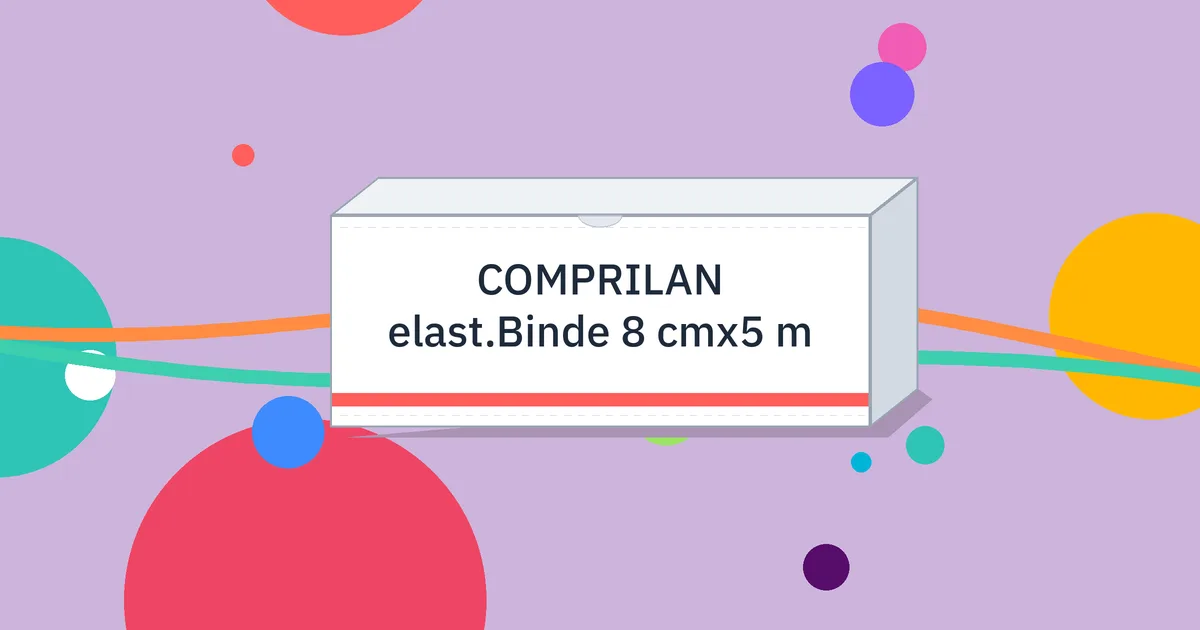 Symbolbild: Packung mit der Aufschrift COMPRILAN elast.Binde 8 cmx5 m (PZN 18166847) – Verfügbarkeit und Bezug in Apotheken in Frankfurt am Main