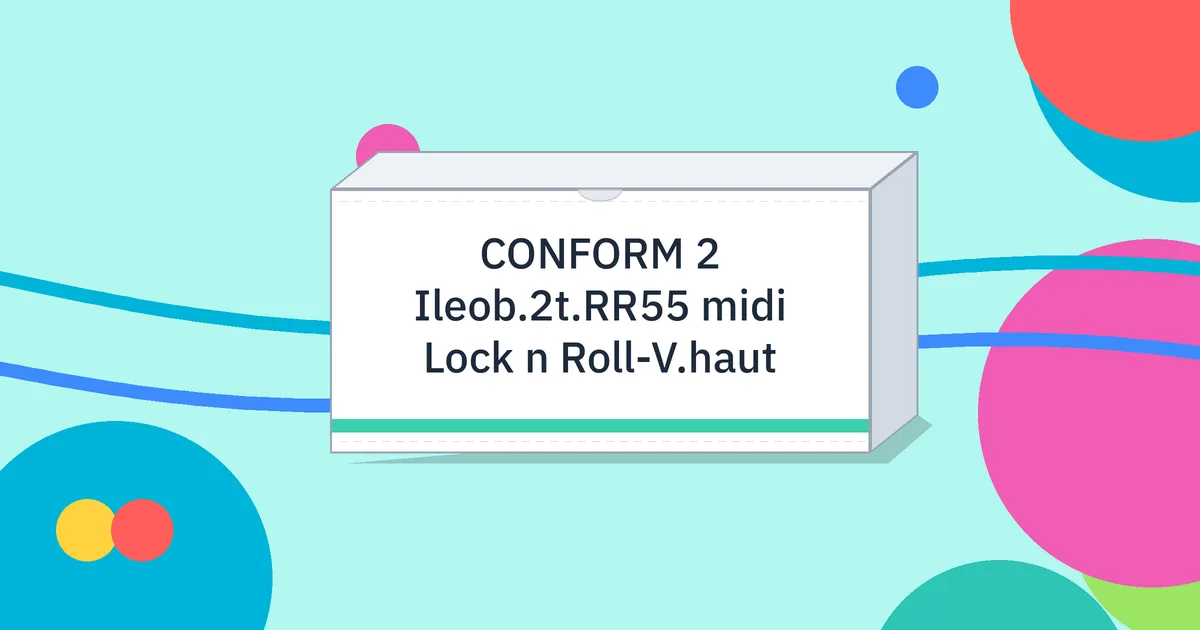 Symbolbild: Packung mit der Aufschrift CONFORM 2 Ileob.2t.RR55 midi Lock n Roll-V.haut (PZN 04009475) – Verfügbarkeit und Bezug in Apotheken in Frankfurt am Main