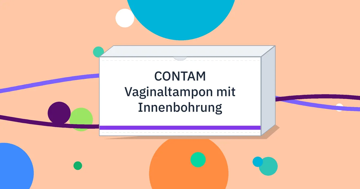 Symbolbild: Packung mit der Aufschrift CONTAM Vaginaltampon mit Innenbohrung (PZN 11139735) – Verfügbarkeit und Bezug in Apotheken in Frankfurt am Main