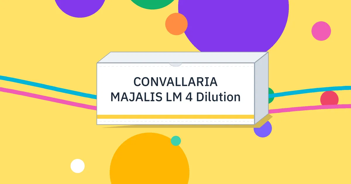 Symbolbild: Packung mit der Aufschrift CONVALLARIA MAJALIS LM 4 Dilution (PZN 12833426) – Verfügbarkeit und Bezug in Apotheken in Frankfurt am Main