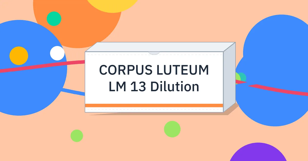 Symbolbild: Packung mit der Aufschrift CORPUS LUTEUM LM 13 Dilution (PZN 12834880) – Verfügbarkeit und Bezug in Apotheken in Frankfurt am Main