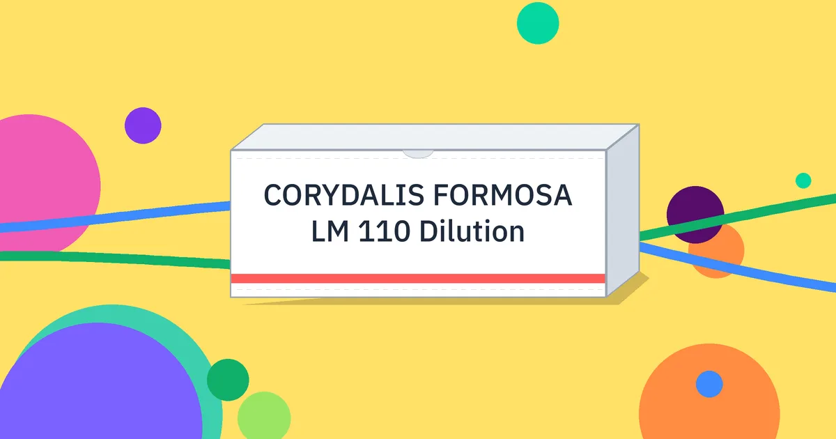 Symbolbild: Packung mit der Aufschrift CORYDALIS FORMOSA LM 110 Dilution (PZN 13454300) – Verfügbarkeit und Bezug in Apotheken in Frankfurt am Main