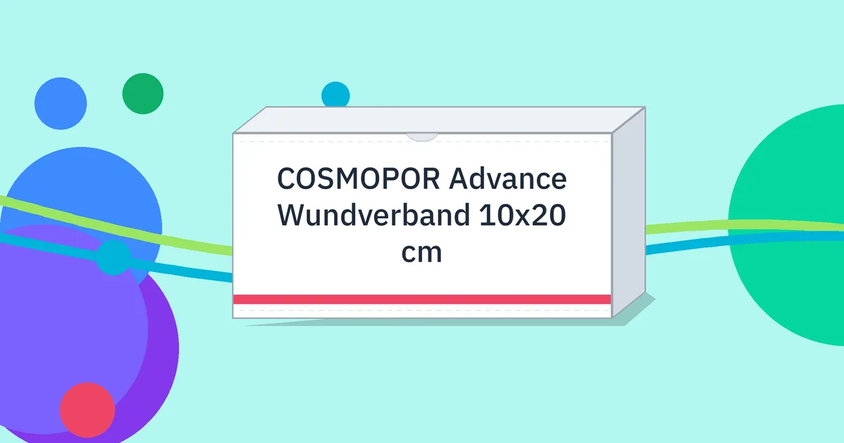 Symbolbild: Packung mit der Aufschrift COSMOPOR Advance Wundverband 10x20 cm (PZN 18319914) – Verfügbarkeit und Bezug in Apotheken in Frankfurt am Main