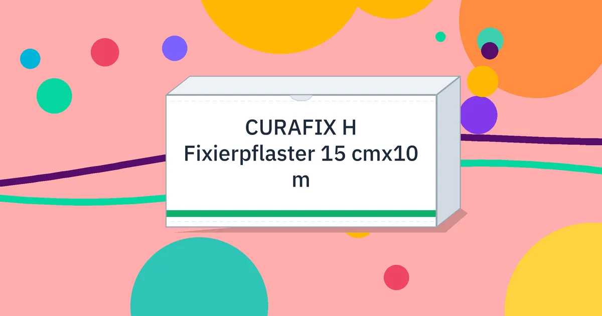 Symbolbild: Packung mit der Aufschrift CURAFIX H Fixierpflaster 15 cmx10 m (PZN 14443913) – Verfügbarkeit und Bezug in Apotheken in Frankfurt am Main