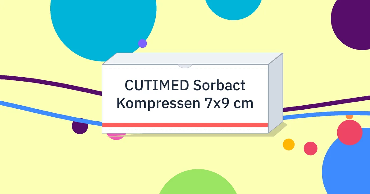 Symbolbild: Packung mit der Aufschrift CUTIMED Sorbact Kompressen 7x9 cm (PZN 17451474) – Verfügbarkeit und Bezug in Apotheken in Frankfurt am Main
