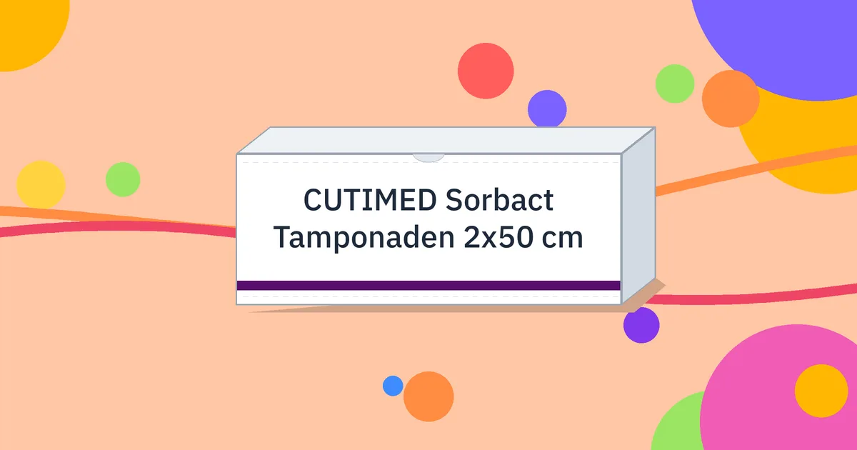 Symbolbild: Packung mit der Aufschrift CUTIMED Sorbact Tamponaden 2x50 cm (PZN 17380886) – Verfügbarkeit und Bezug in Apotheken in Frankfurt am Main