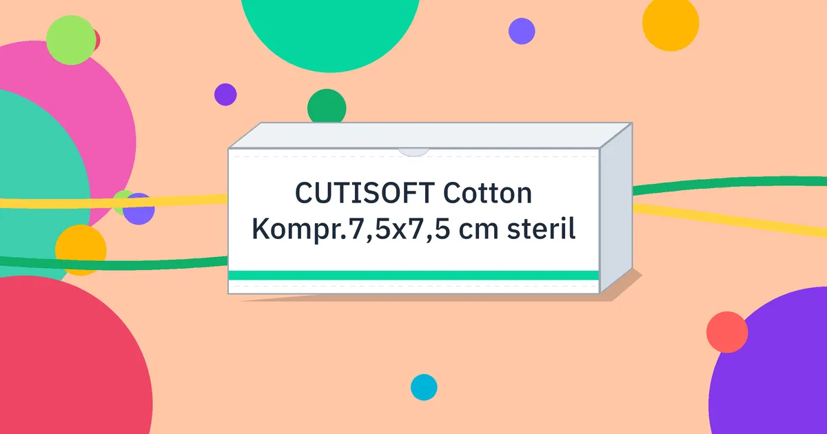 Symbolbild: Packung mit der Aufschrift CUTISOFT Cotton Kompr.7,5x7,5 cm steril (PZN 01563395) – Verfügbarkeit und Bezug in Apotheken in Frankfurt am Main