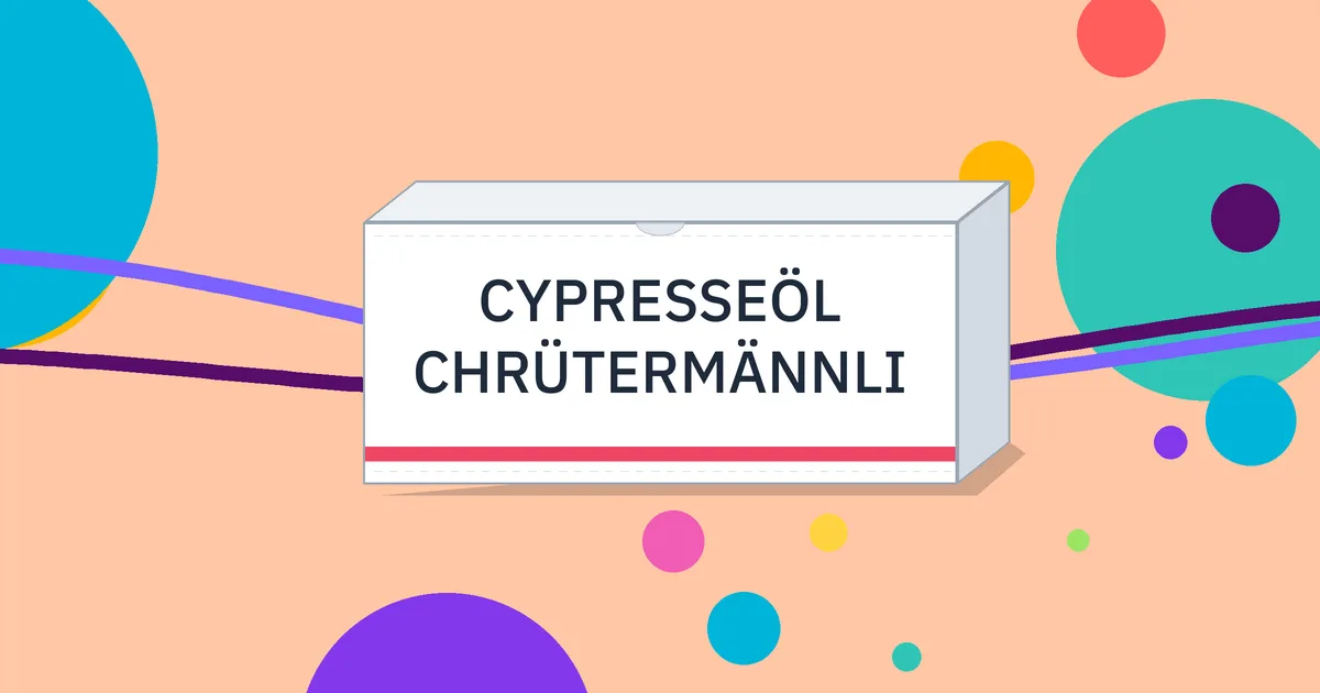 Symbolbild: Packung mit der Aufschrift CYPRESSEÖL CHRÜTERMÄNNLI (PZN 07196532) – Verfügbarkeit und Bezug in Apotheken in Frankfurt am Main