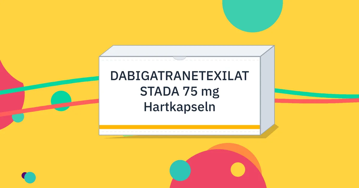 Symbolbild: Packung mit der Aufschrift DABIGATRANETEXILAT STADA 75 mg Hartkapseln (PZN 17397088) – Verfügbarkeit und Bezug in Apotheken in Frankfurt am Main