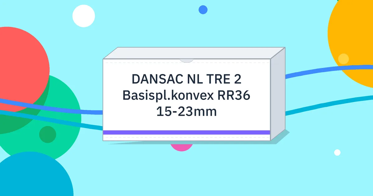 Symbolbild: Packung mit der Aufschrift DANSAC NL TRE 2 Basispl.konvex RR36 15-23mm (PZN 15302735) – Verfügbarkeit und Bezug in Apotheken in Frankfurt am Main