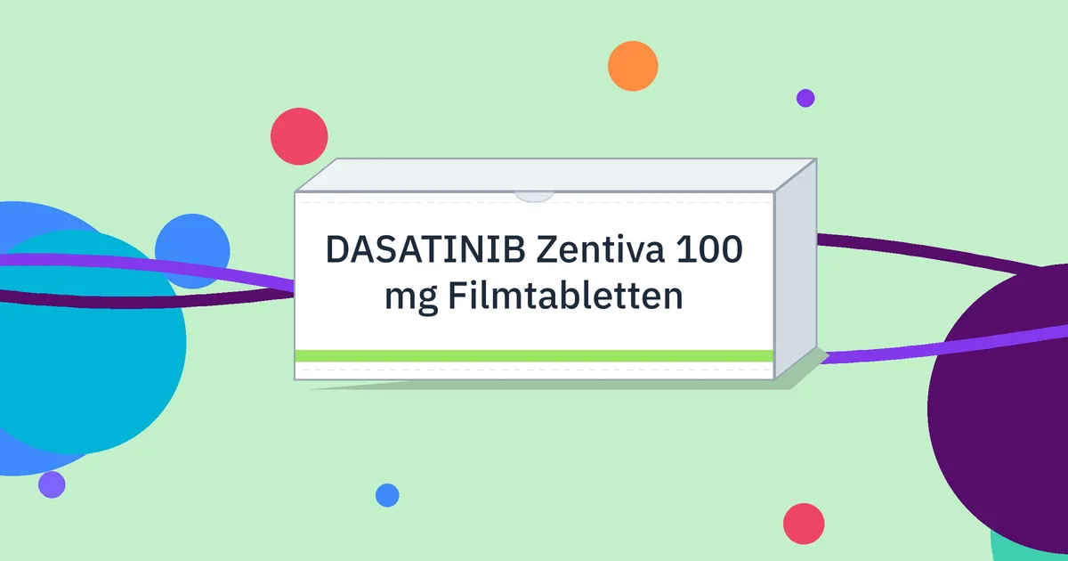 Symbolbild: Packung mit der Aufschrift DASATINIB Zentiva 100 mg Filmtabletten (PZN 15592058) – Verfügbarkeit und Bezug in Apotheken in Frankfurt am Main