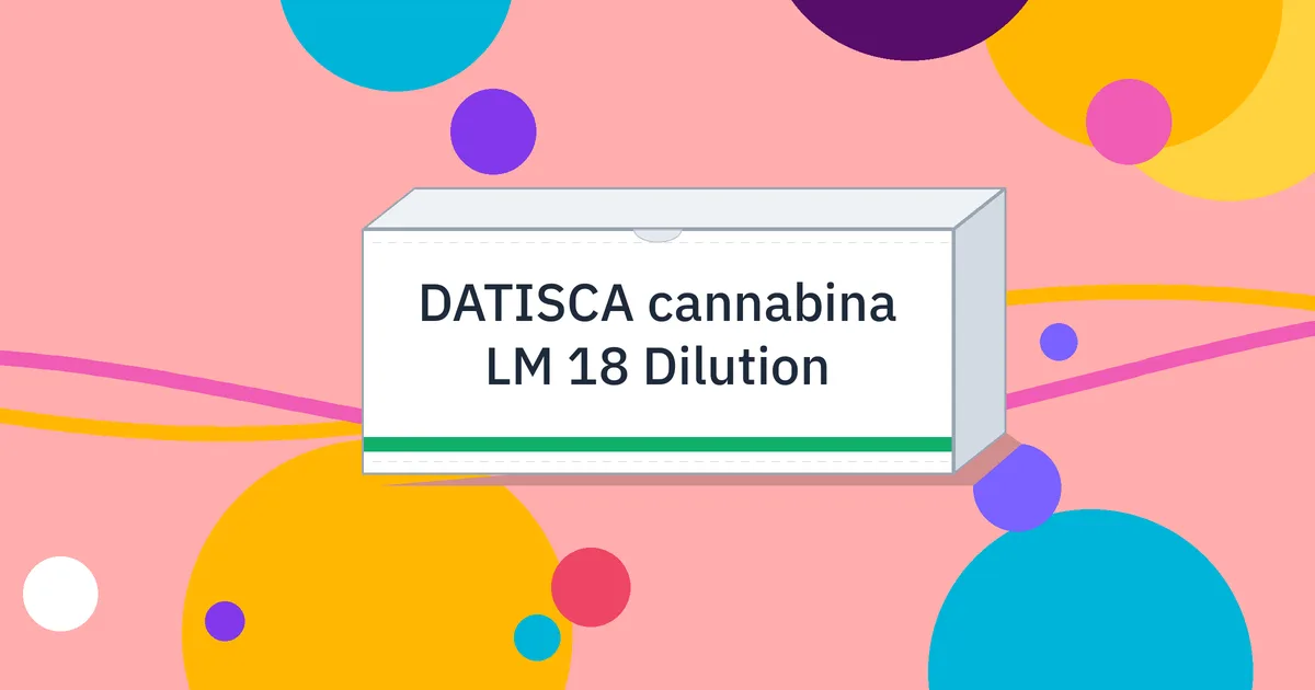 Symbolbild: Packung mit der Aufschrift DATISCA cannabina LM 18 Dilution (PZN 13461984) – Verfügbarkeit und Bezug in Apotheken in Frankfurt am Main