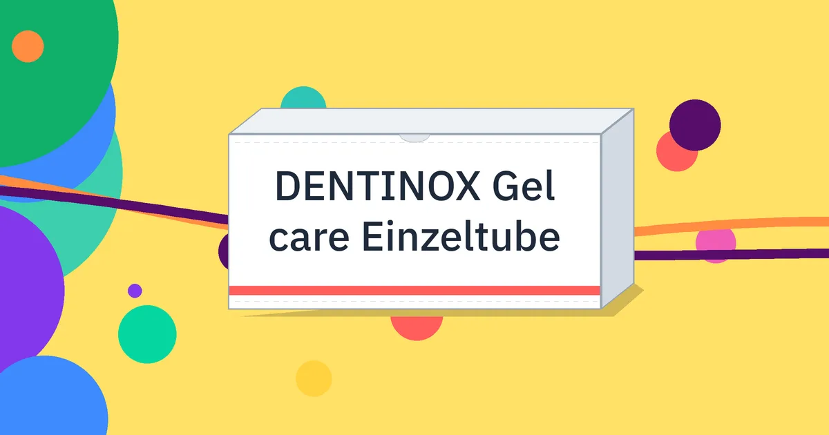 Symbolbild: Packung mit der Aufschrift DENTINOX Gel care Einzeltube (PZN 19073616) – Verfügbarkeit und Bezug in Apotheken in Frankfurt am Main