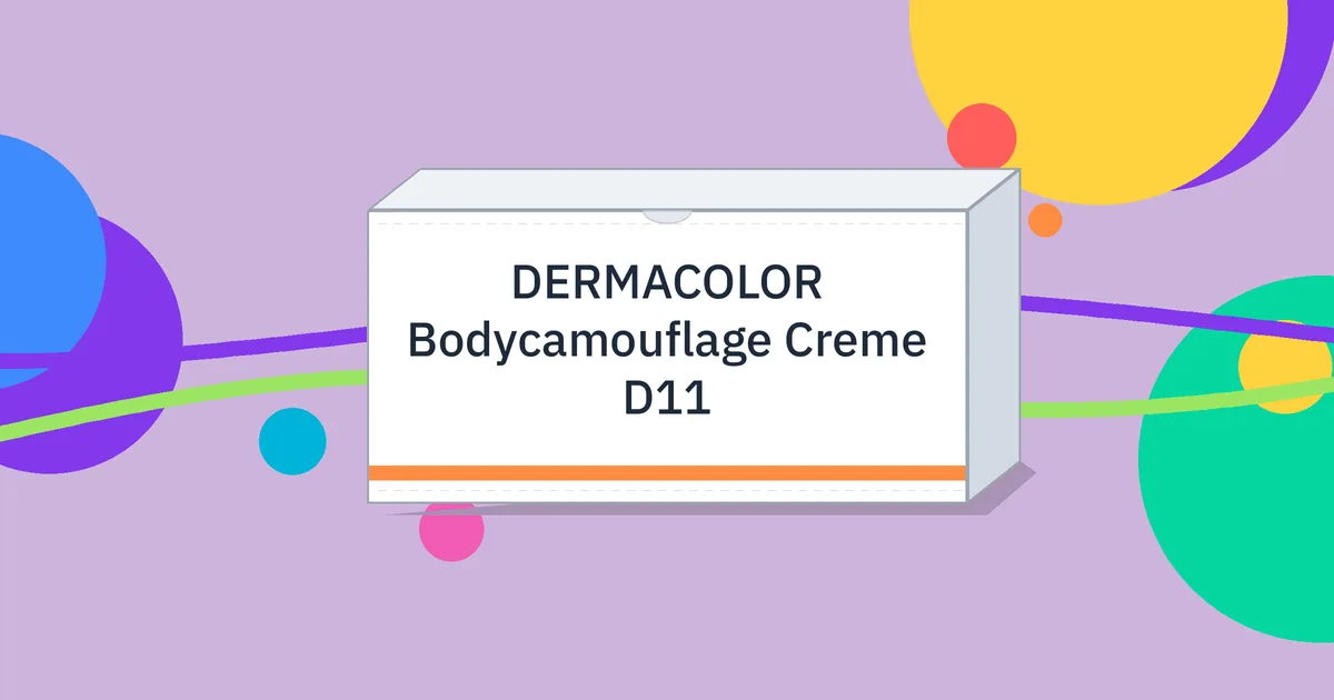 Symbolbild: Packung mit der Aufschrift DERMACOLOR Bodycamouflage Creme D11 (PZN 15818054) – Verfügbarkeit und Bezug in Apotheken in Frankfurt am Main