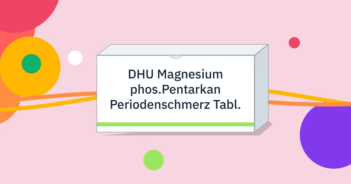 Symbolbild: Packung mit der Aufschrift DHU Magnesium phos.Pentarkan Periodenschmerz Tabl. (PZN 13828628) – Verfügbarkeit und Bezug in Apotheken in Frankfurt am Main