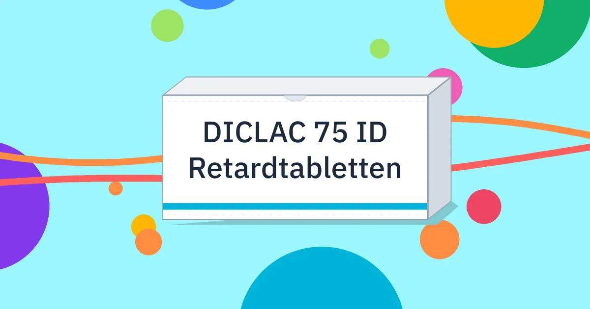 Symbolbild: Packung mit der Aufschrift DICLAC 75 ID Retardtabletten (PZN 07238940) – Verfügbarkeit und Bezug in Apotheken in Frankfurt am Main