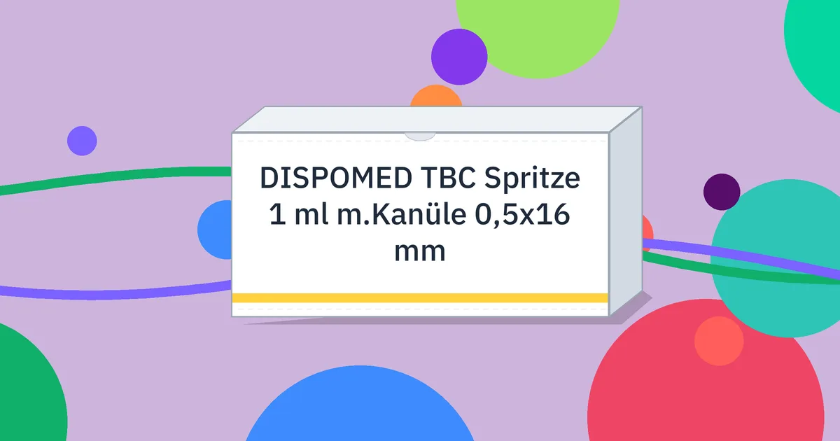 Symbolbild: Packung mit der Aufschrift DISPOMED TBC Spritze 1 ml m.Kanüle 0,5x16 mm (PZN 03514840) – Verfügbarkeit und Bezug in Apotheken in Frankfurt am Main
