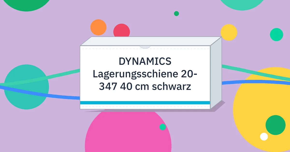 Symbolbild: Packung mit der Aufschrift DYNAMICS Lagerungsschiene 20-347 40 cm schwarz (PZN 10634071) – Verfügbarkeit und Bezug in Apotheken in Frankfurt am Main