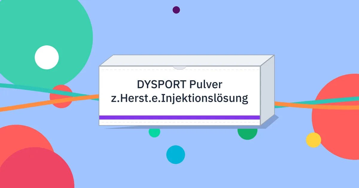 Symbolbild: Packung mit der Aufschrift DYSPORT Pulver z.Herst.e.Injektionslösung (PZN 03500312) – Verfügbarkeit und Bezug in Apotheken in Frankfurt am Main