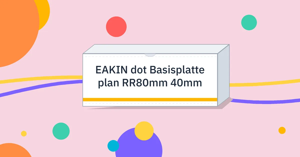 Symbolbild: Packung mit der Aufschrift EAKIN dot Basisplatte plan RR80mm 40mm (PZN 15529321) – Verfügbarkeit und Bezug in Apotheken in Frankfurt am Main