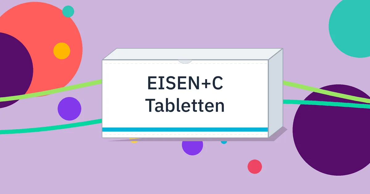 Symbolbild: Packung mit der Aufschrift EISEN+C Tabletten (PZN 19873334) – Verfügbarkeit und Bezug in Apotheken in Frankfurt am Main