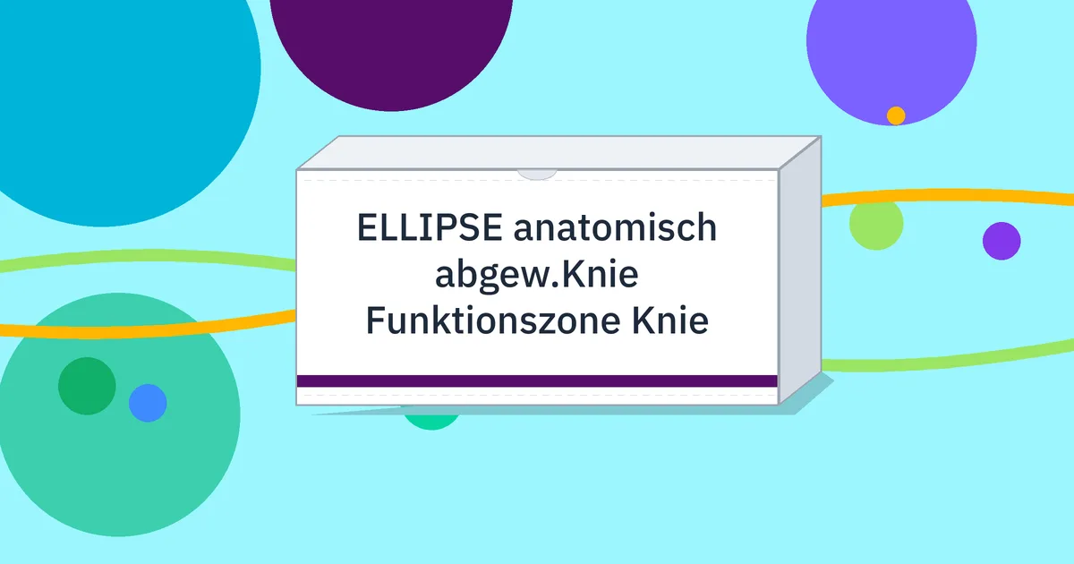 Symbolbild: Packung mit der Aufschrift ELLIPSE anatomisch abgew.Knie Funktionszone Knie (PZN 20318744) – Verfügbarkeit und Bezug in Apotheken in Frankfurt am Main