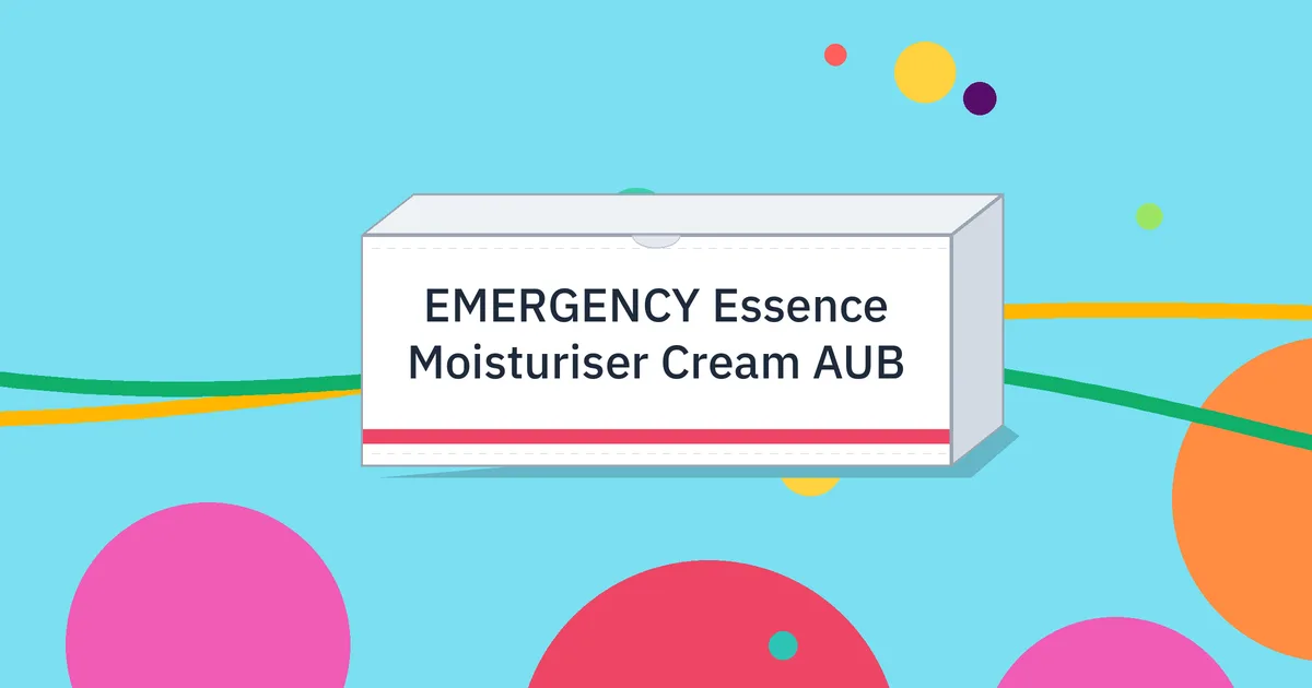 Symbolbild: Packung mit der Aufschrift EMERGENCY Essence Moisturiser Cream AUB (PZN 18734599) – Verfügbarkeit und Bezug in Apotheken in Frankfurt am Main