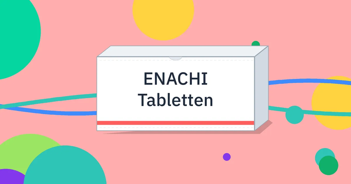 Symbolbild: Packung mit der Aufschrift ENACHI Tabletten (PZN 04222683) – Verfügbarkeit und Bezug in Apotheken in Frankfurt am Main