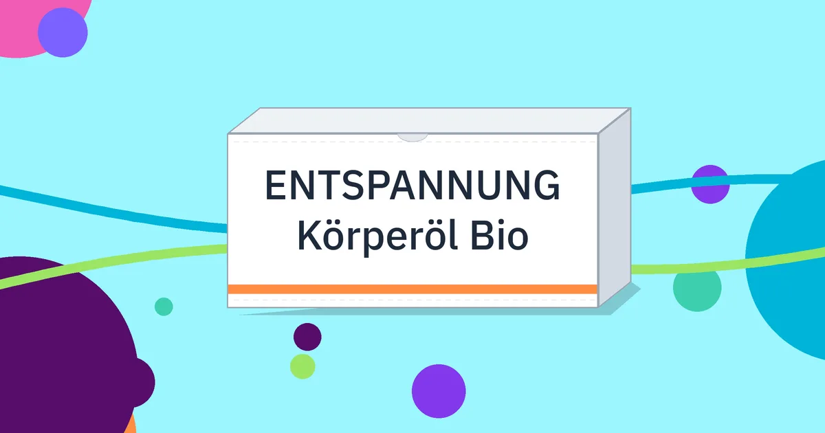 Symbolbild: Packung mit der Aufschrift ENTSPANNUNG Körperöl Bio (PZN 19972639) – Verfügbarkeit und Bezug in Apotheken in Frankfurt am Main
