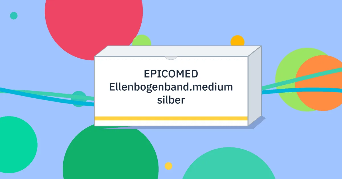 Symbolbild: Packung mit der Aufschrift EPICOMED Ellenbogenband.medium silber (PZN 15314460) – Verfügbarkeit und Bezug in Apotheken in Frankfurt am Main