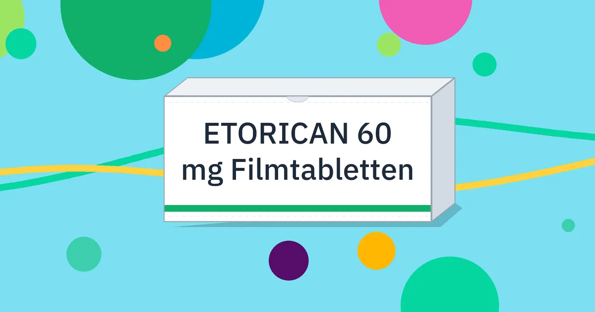 Symbolbild: Packung mit der Aufschrift ETORICAN 60 mg Filmtabletten (PZN 12652618) – Verfügbarkeit und Bezug in Apotheken in Frankfurt am Main