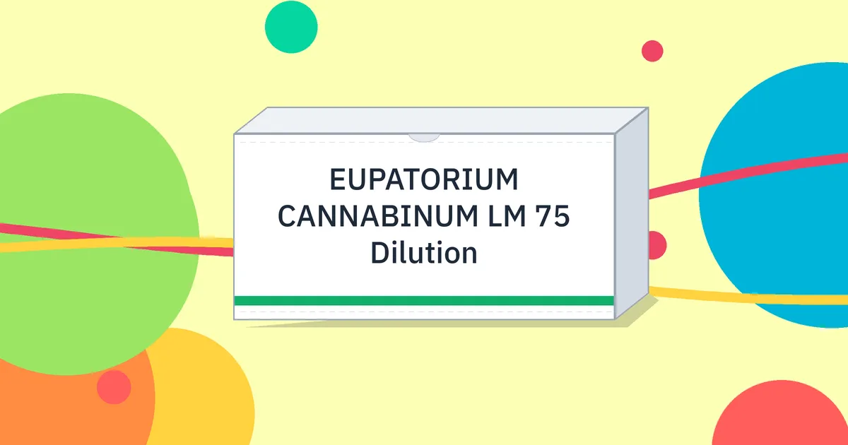 Symbolbild: Packung mit der Aufschrift EUPATORIUM CANNABINUM LM 75 Dilution (PZN 12846038) – Verfügbarkeit und Bezug in Apotheken in Frankfurt am Main