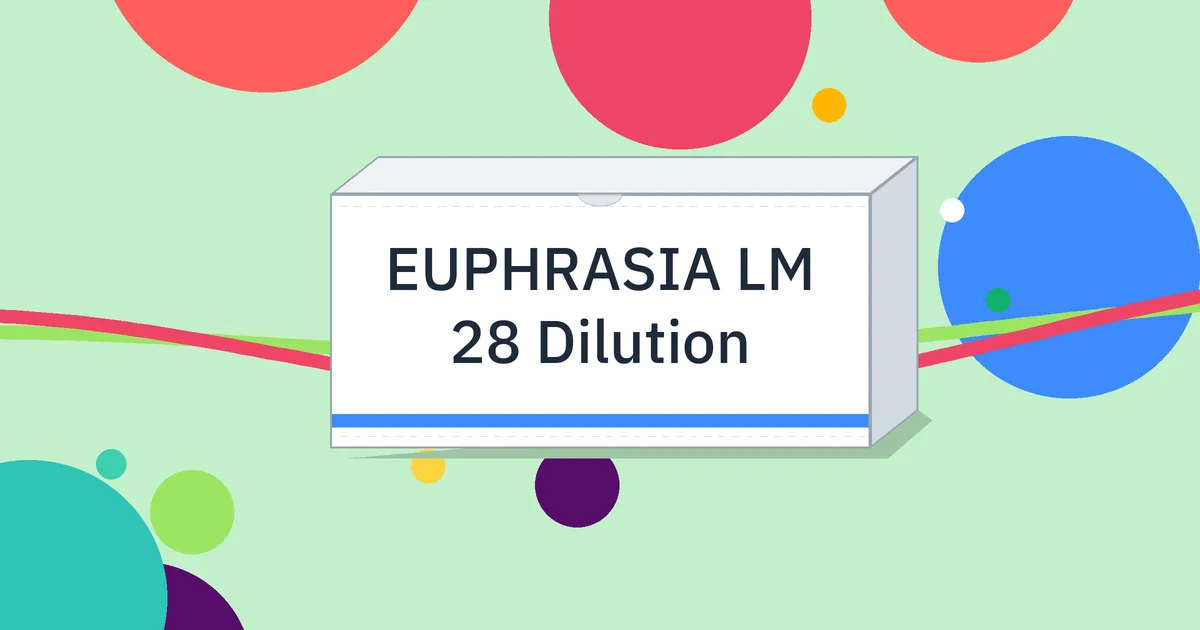 Symbolbild: Packung mit der Aufschrift EUPHRASIA LM 28 Dilution (PZN 12846831) – Verfügbarkeit und Bezug in Apotheken in Frankfurt am Main